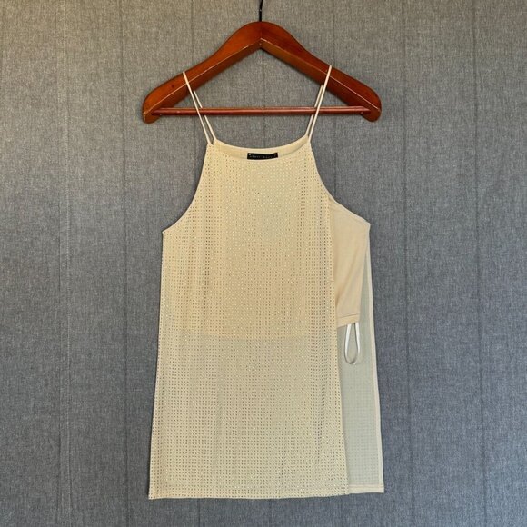 Sheri Bodell | Tops | Y2k Sheri Bodell Cream Gold Drop Embellished ...